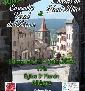 Concert vocal Envol'art à Allègre — 14 juin 2026